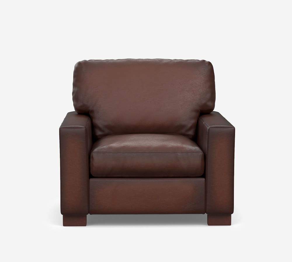 Turner Square Arm Leather Armchair Pottery Barn Australia